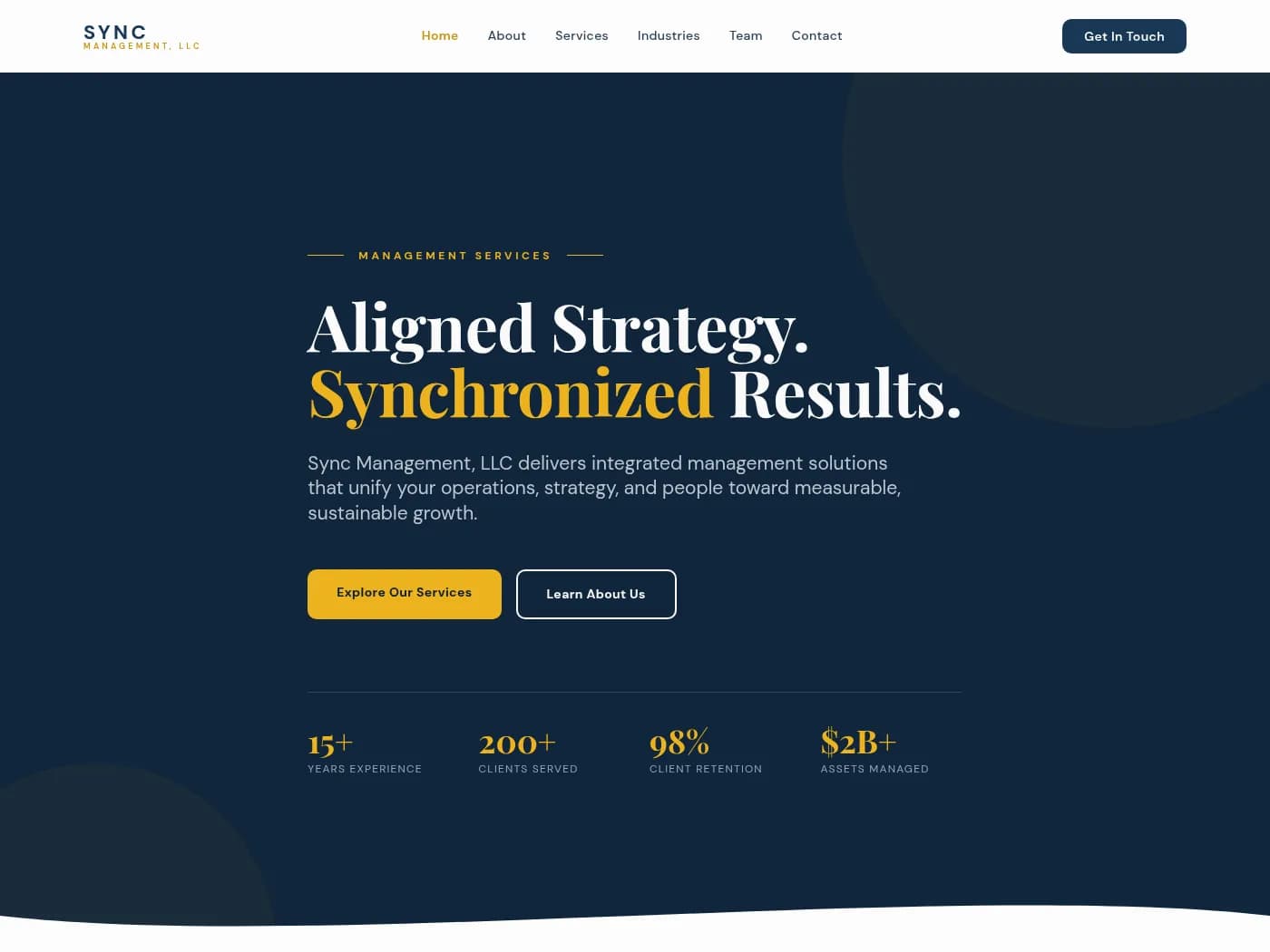 Sync Management Web Presence