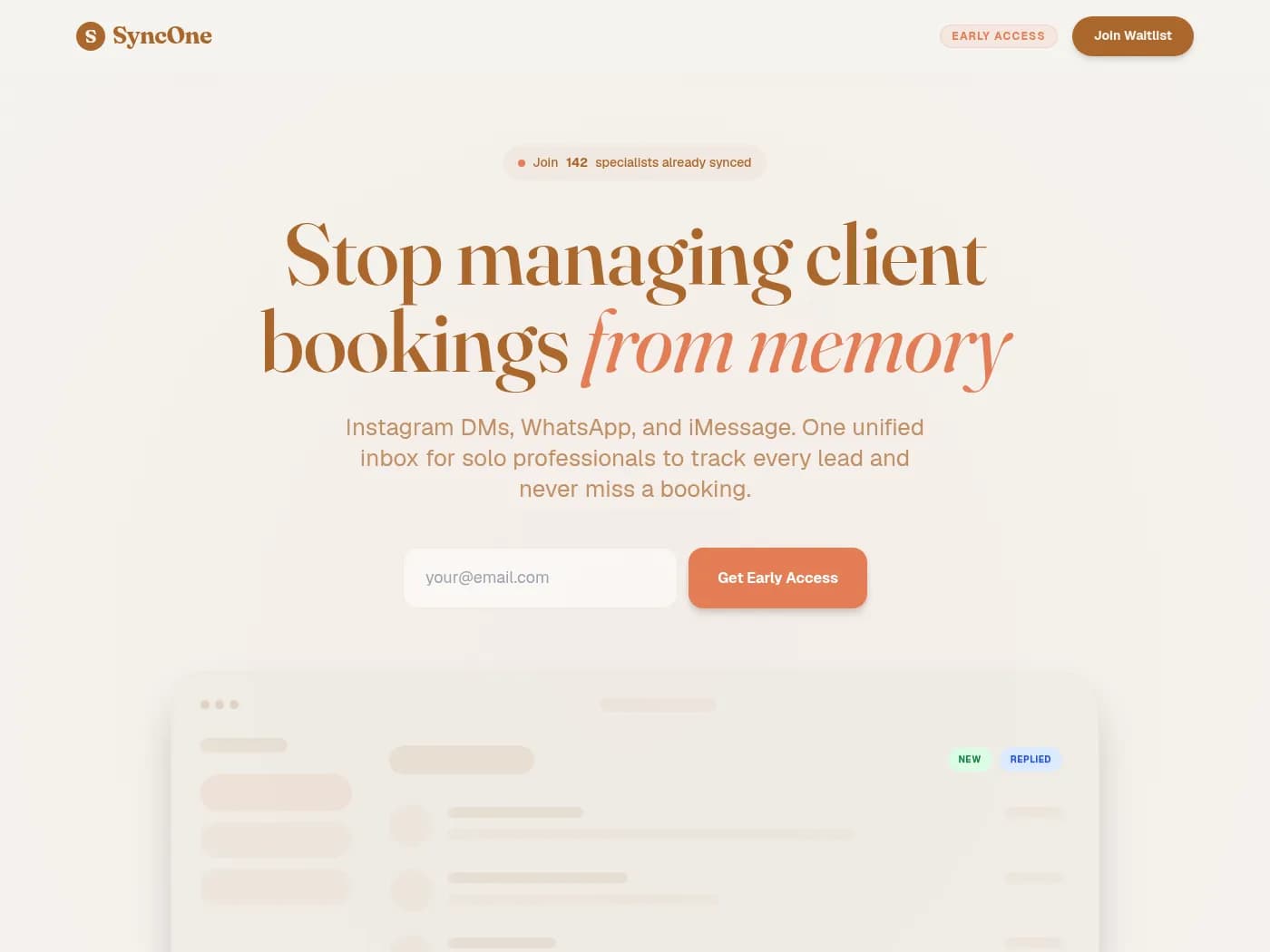 SyncOne Waitlist Page