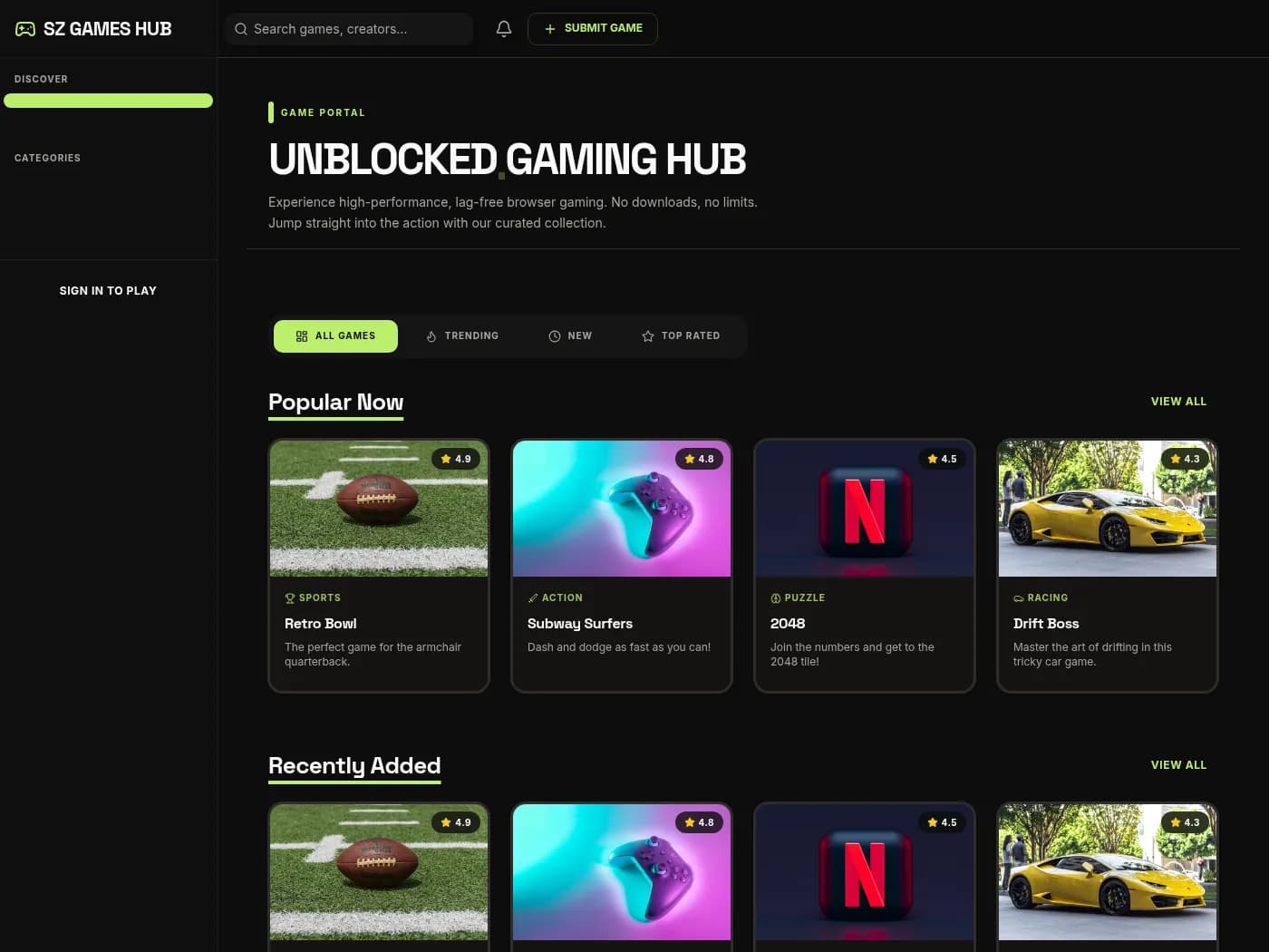 SZ Games Hub