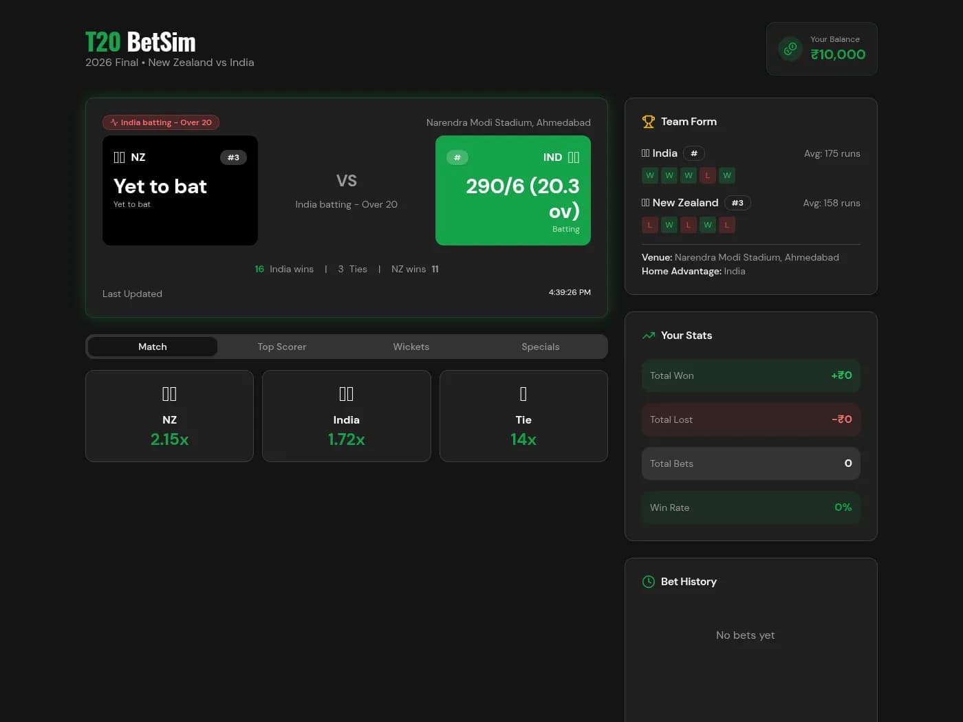 T20 Final BetSim