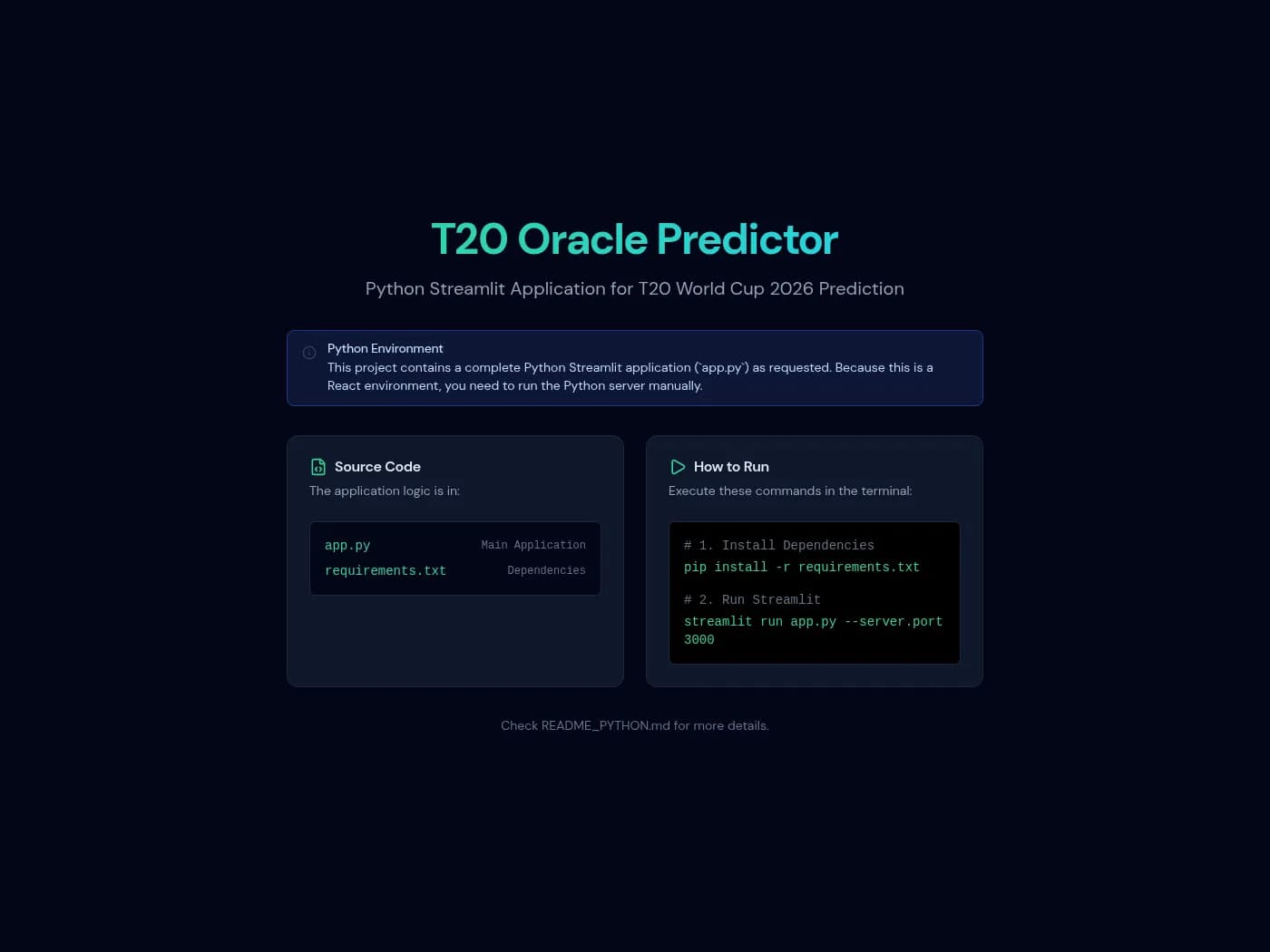 T20 Oracle Predictor