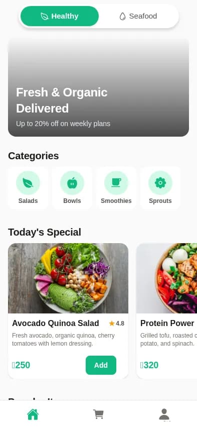 TAAZA Dual-Mode Food App