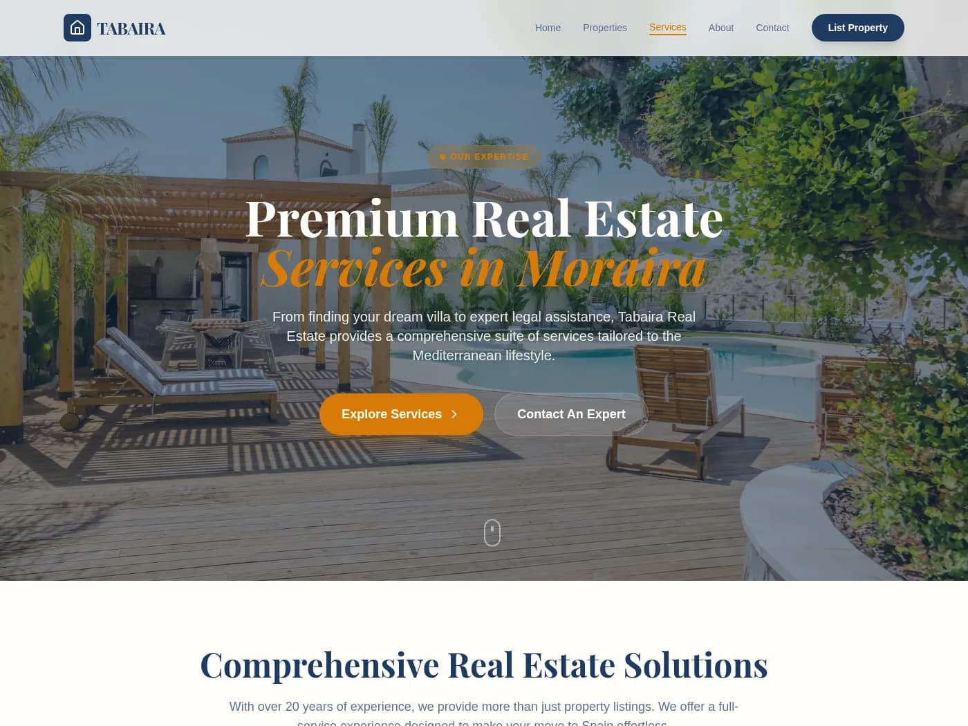 Tabaira Services Page