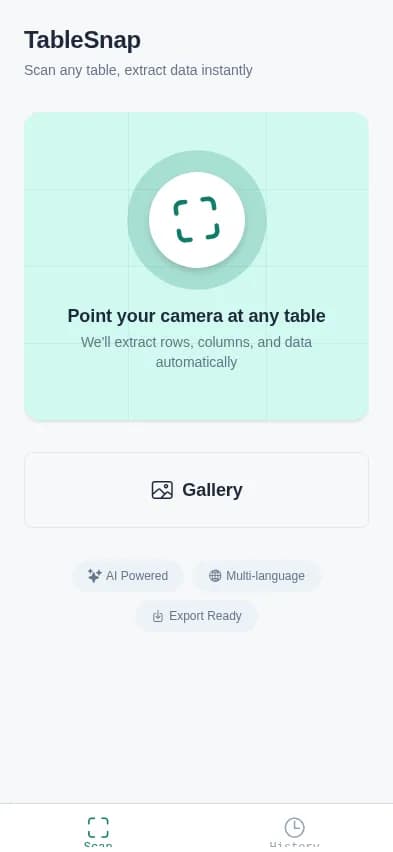 TableSnap Mobile