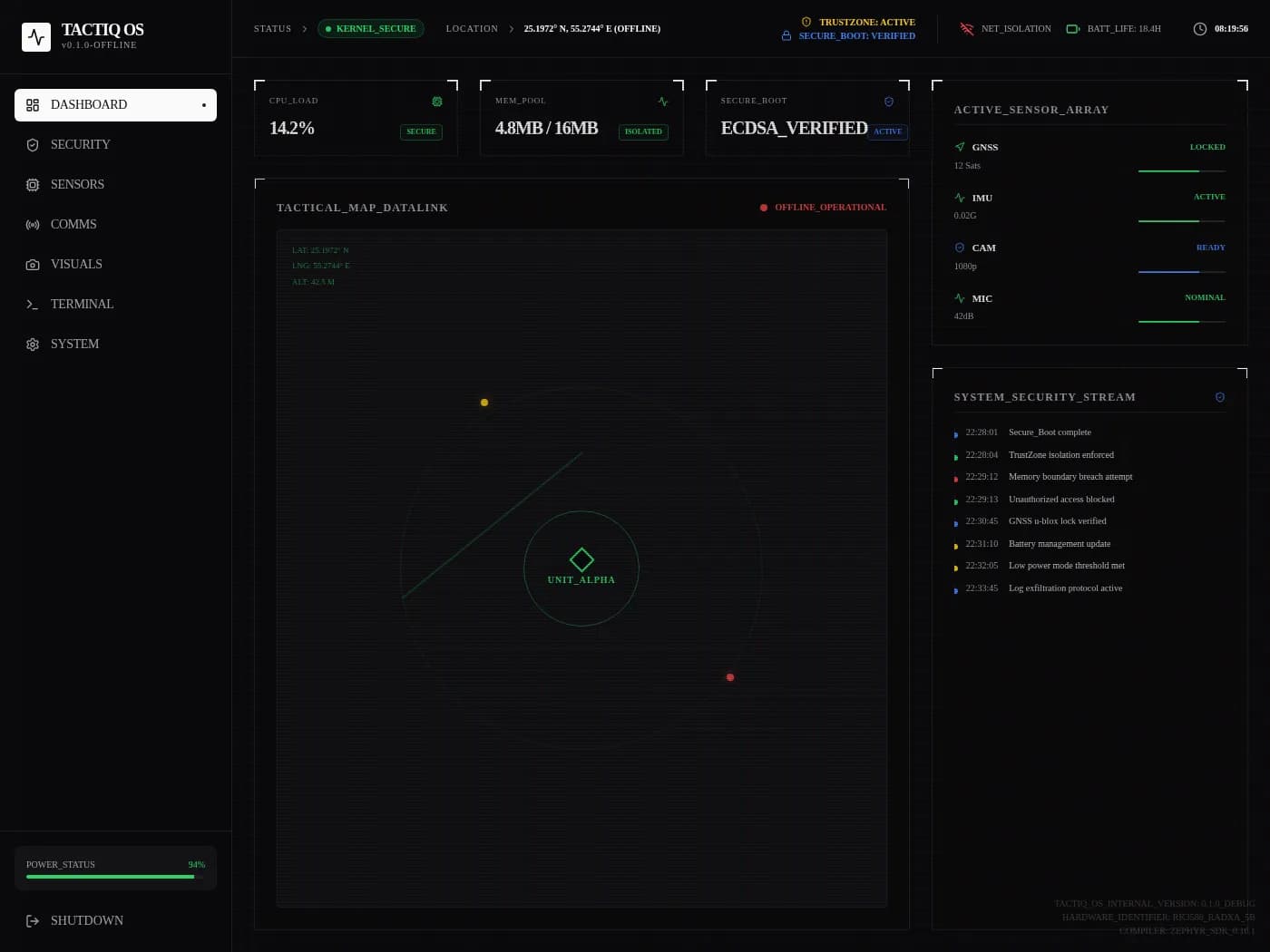 TactiQ OS Dashboard