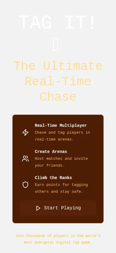Tag Game Web Portal