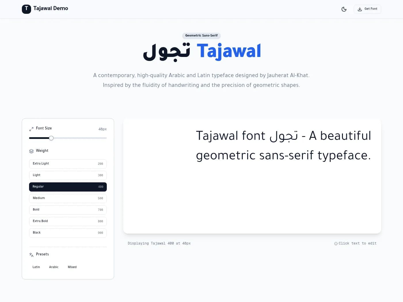 Tajawal Font Demo