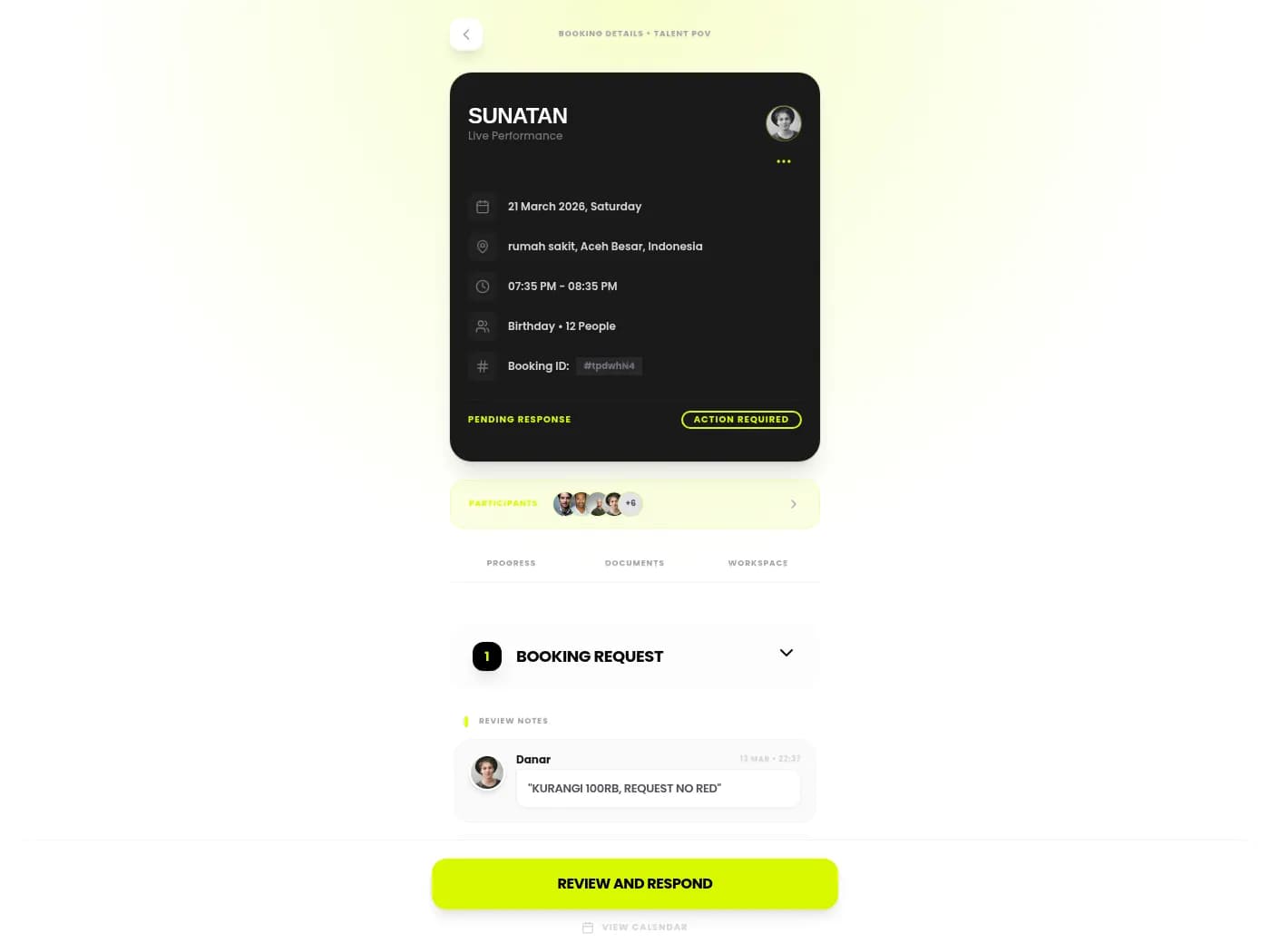 Talent Booking Portal