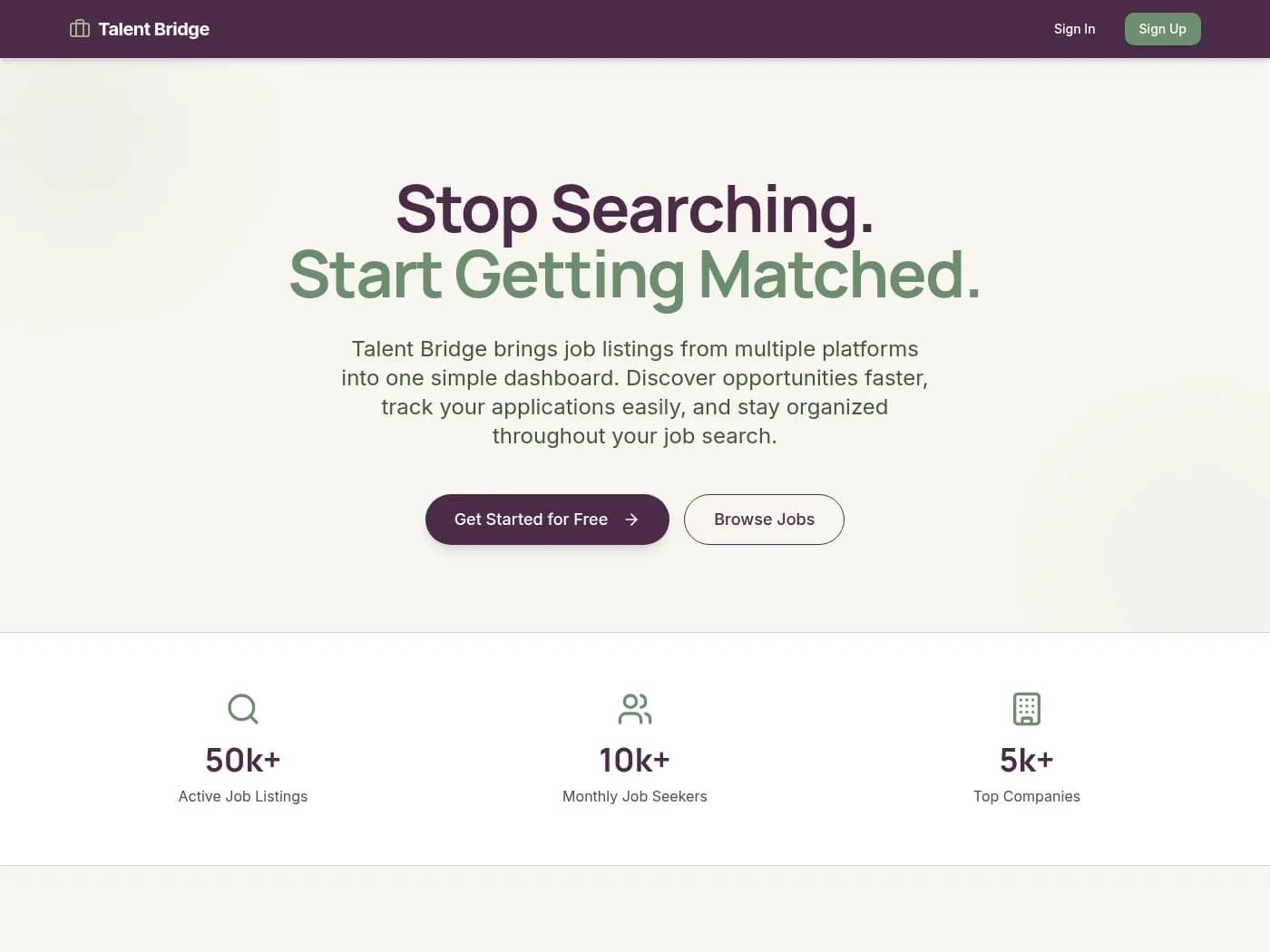 Talent Bridge Job Portal