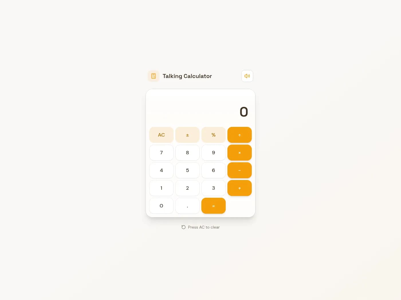 Talking Calculator