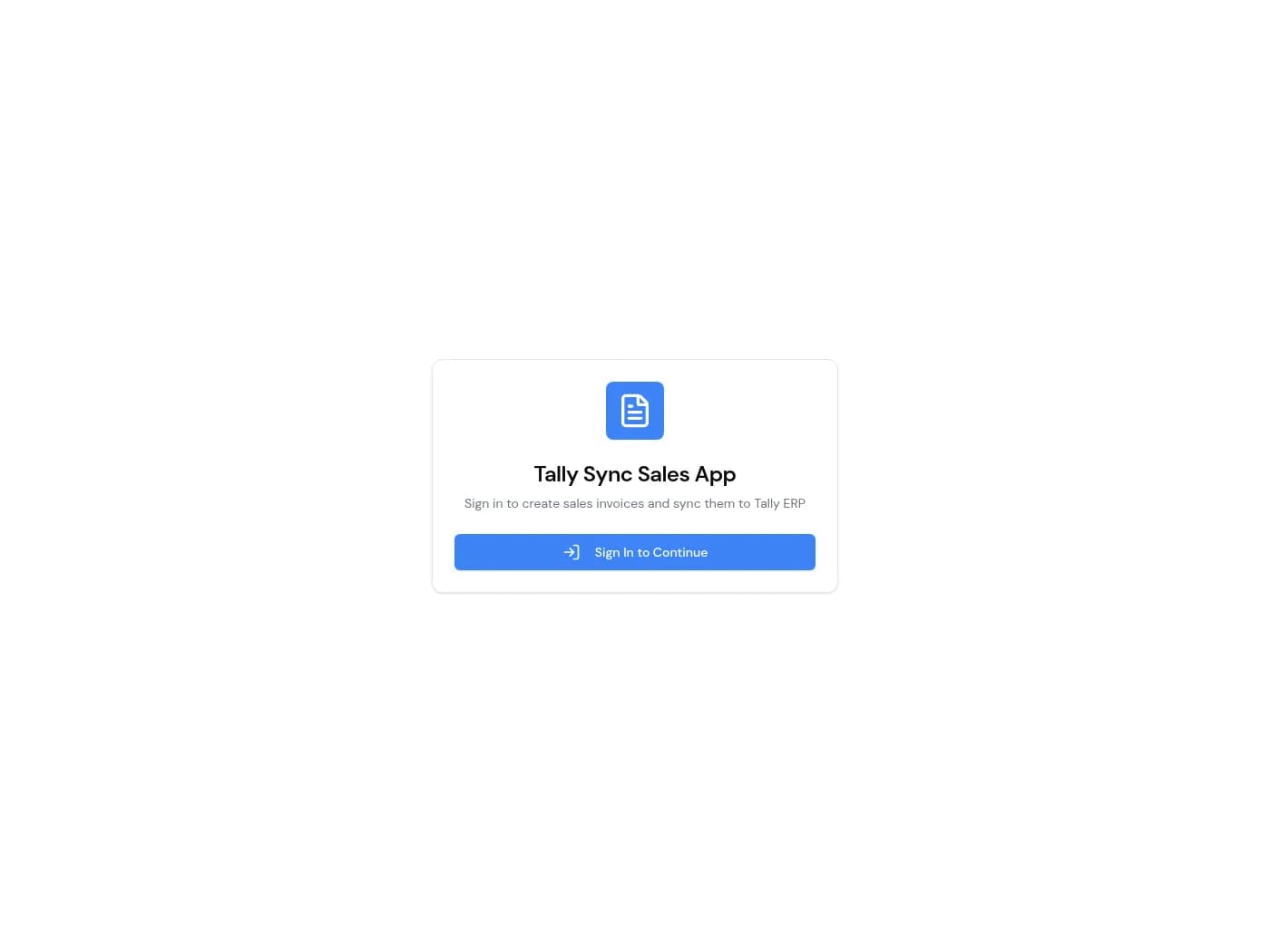 Tally Sync Sales App