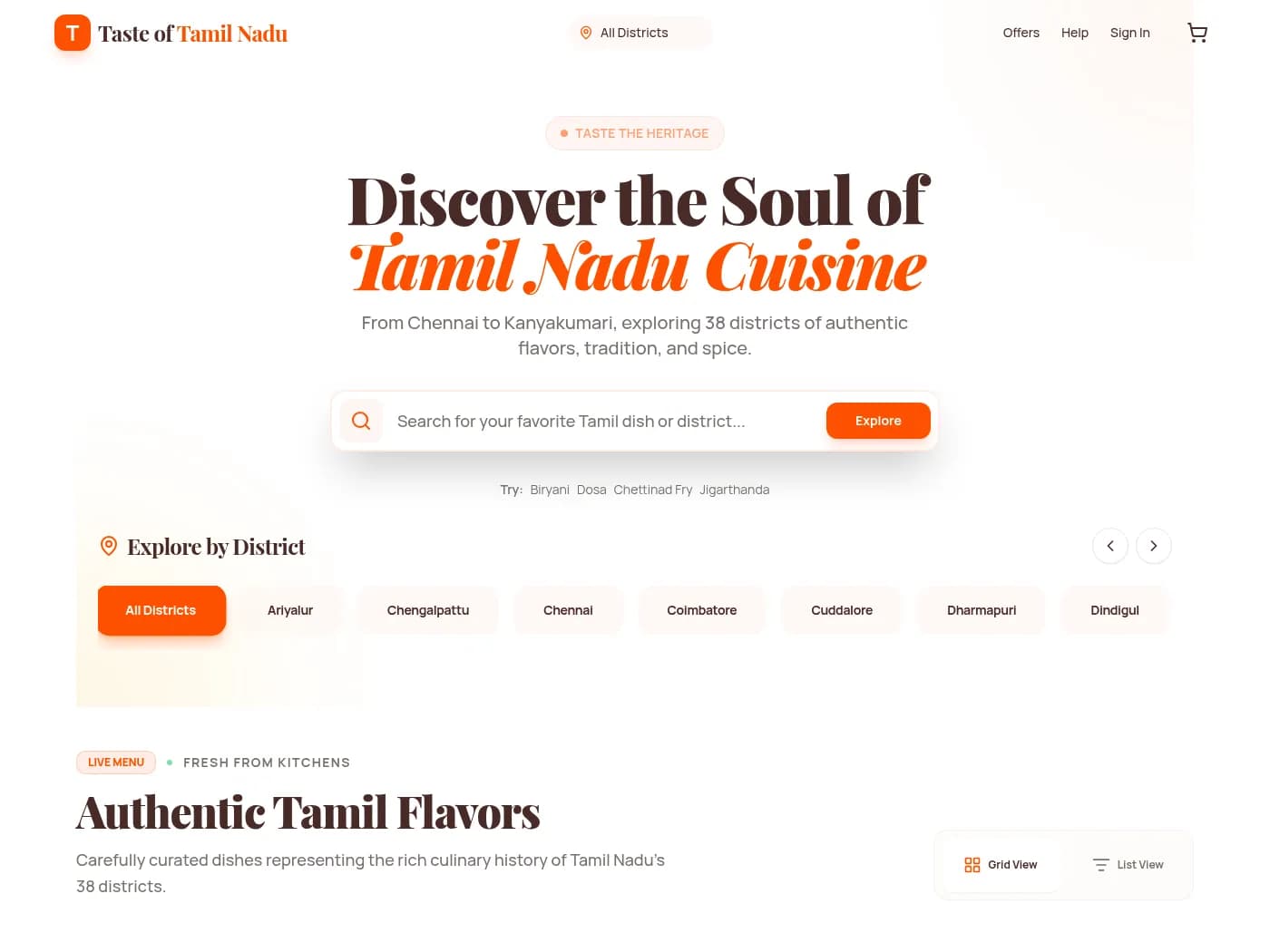 Taste of Tamil Nadu