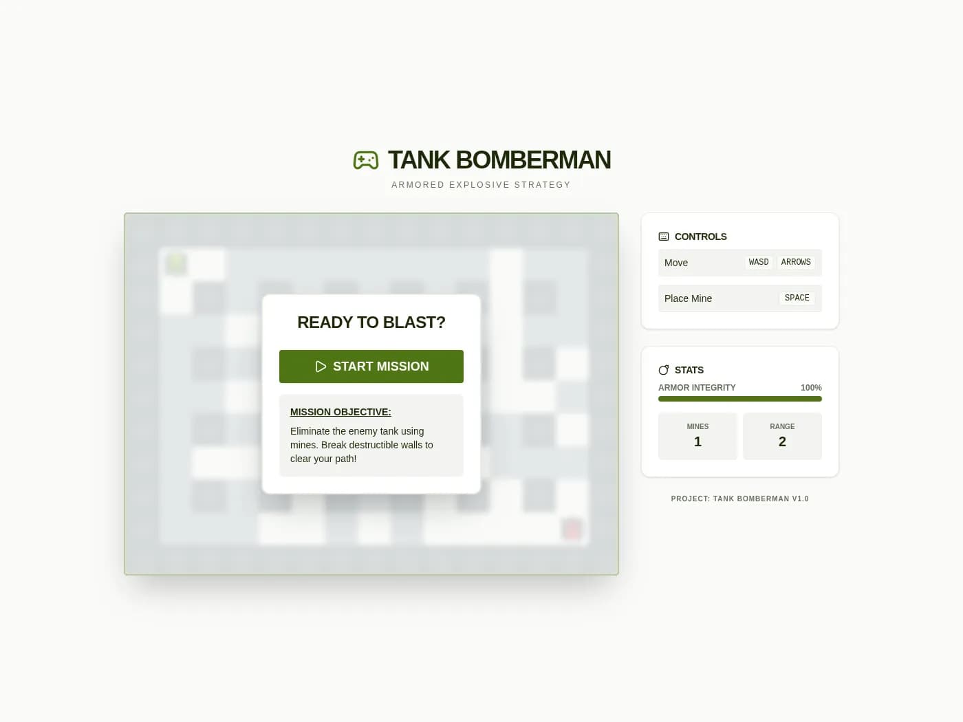 Tank Bomberman Game