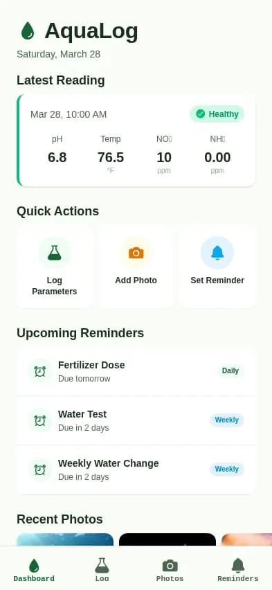 AquaLog Plant Diary