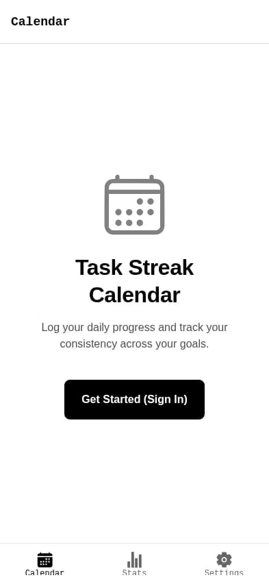 Task Streak Calendar