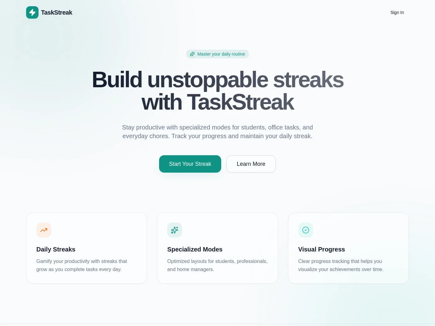 TaskStreak Manager