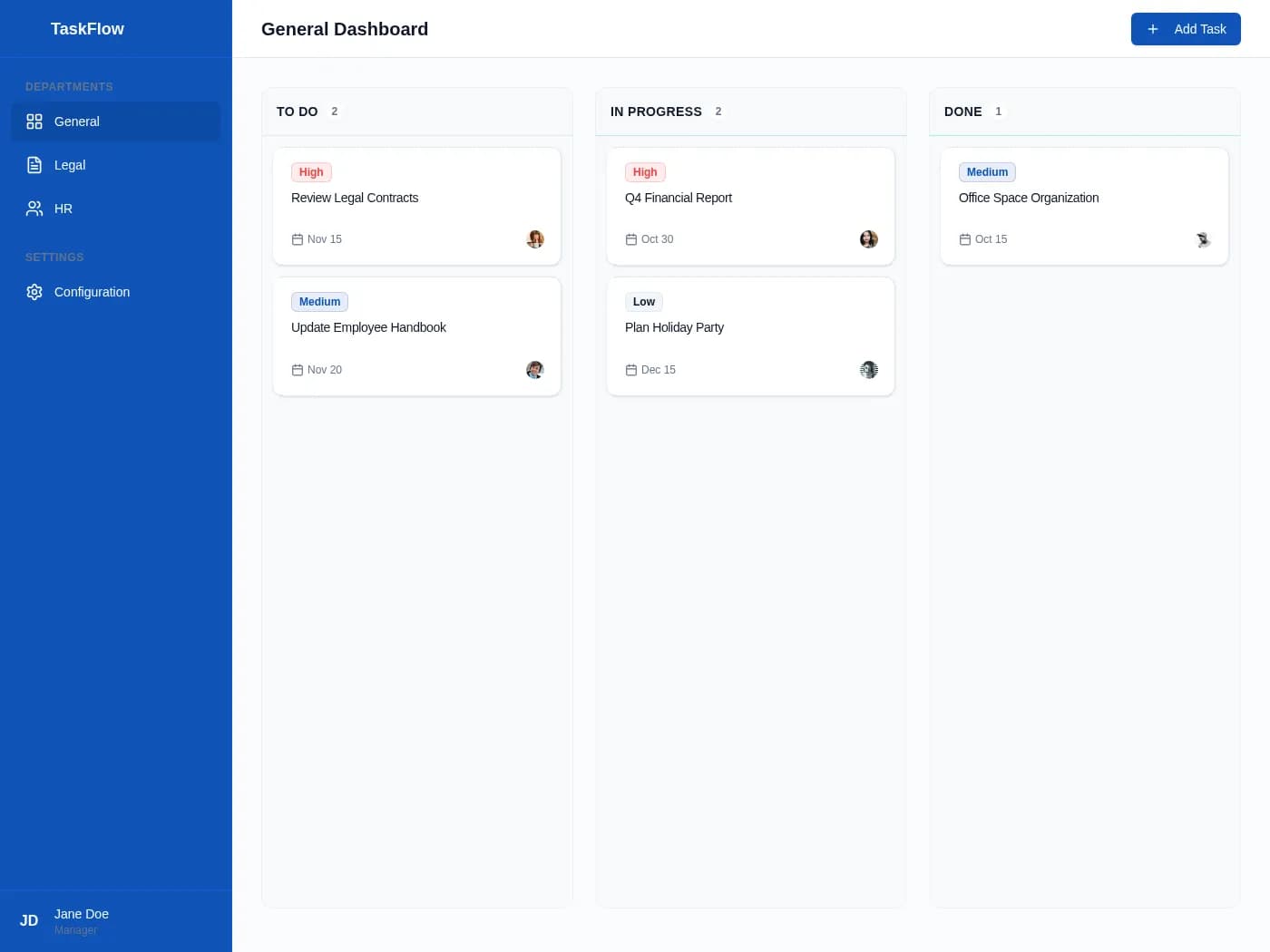 TaskFlow Dashboard