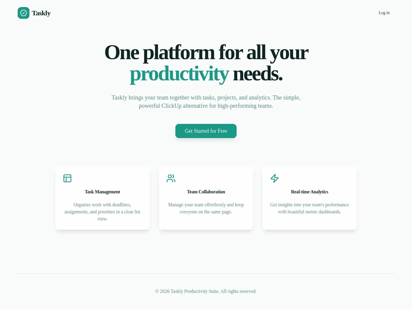 Taskly Productivity Suite