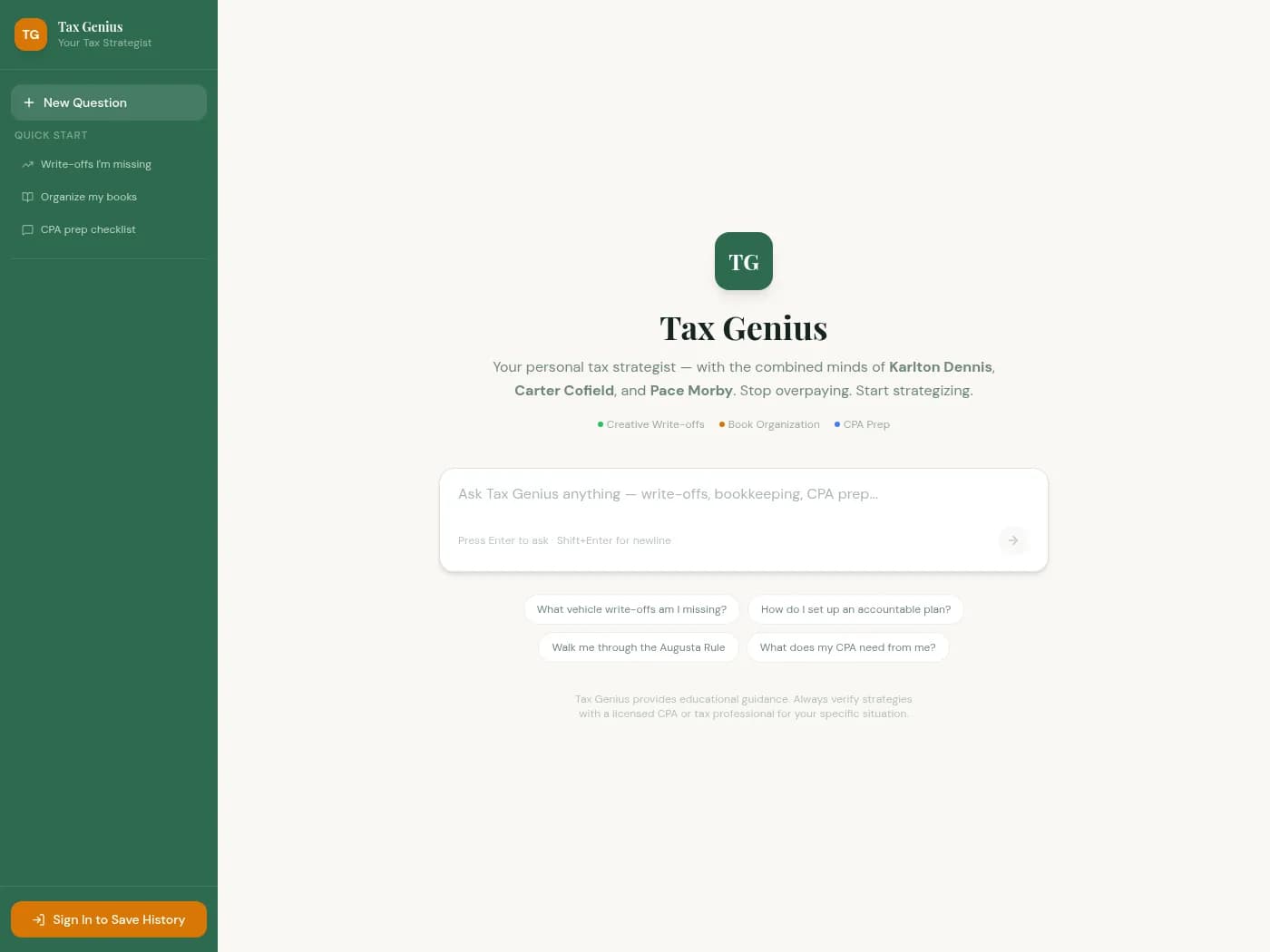 Tax Genius Agent