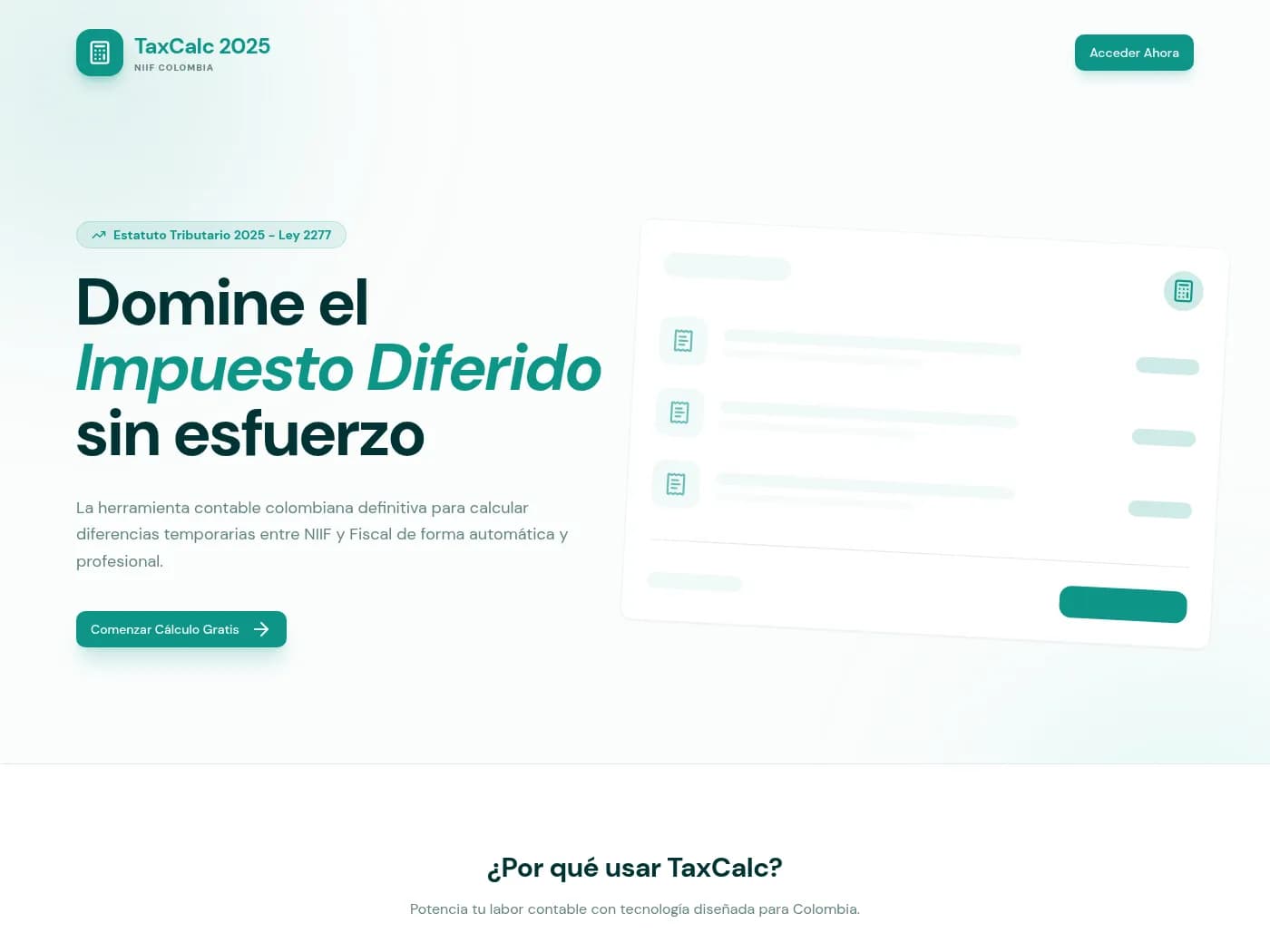 TaxCalc NIIF Colombia