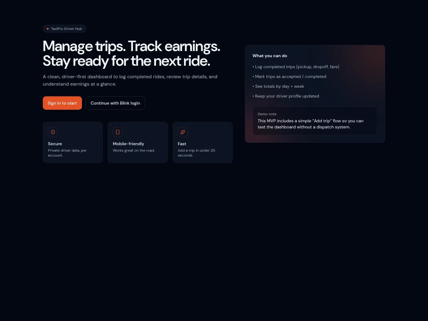 TaxiPro Driver Hub