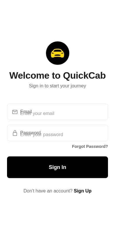 QuickCab Taxi App