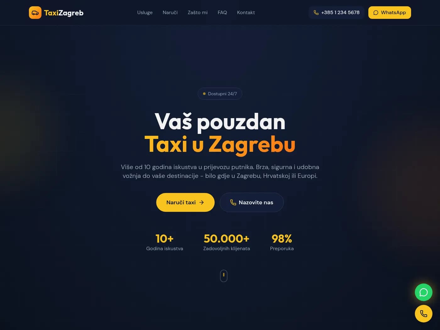 Taxi Zagreb Web Portal