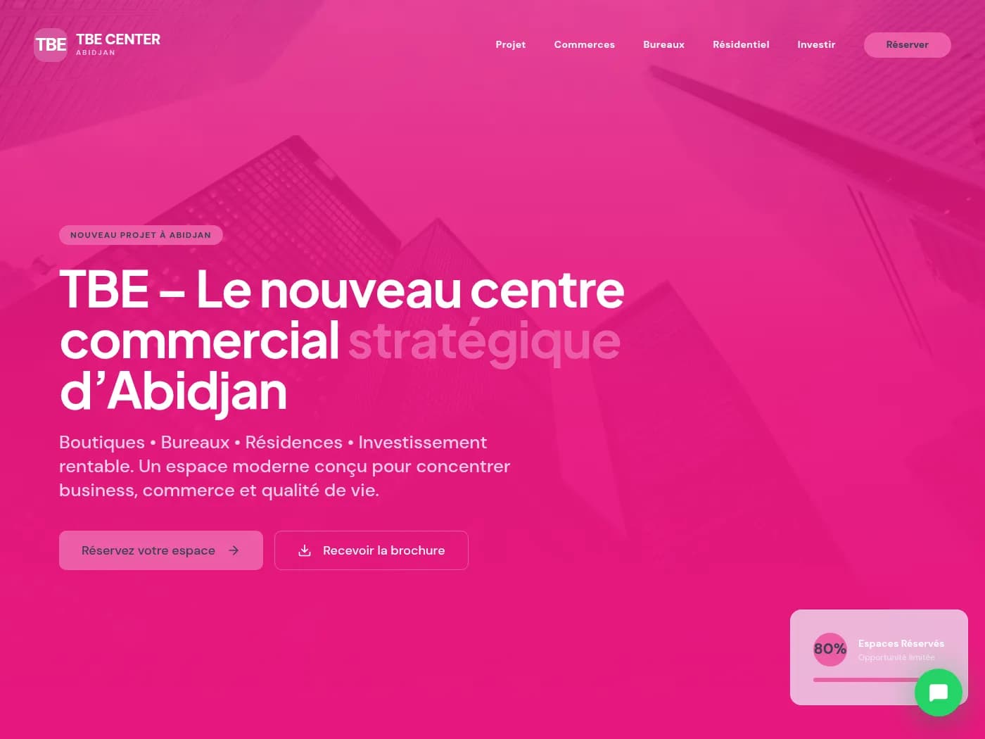 TBE Center Landing Page