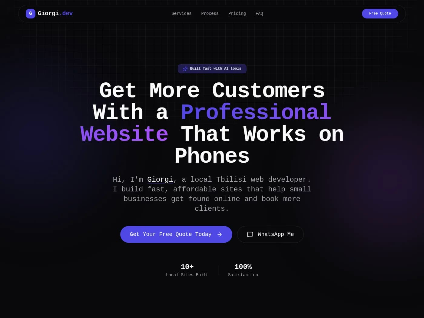 Web Dev Landing
