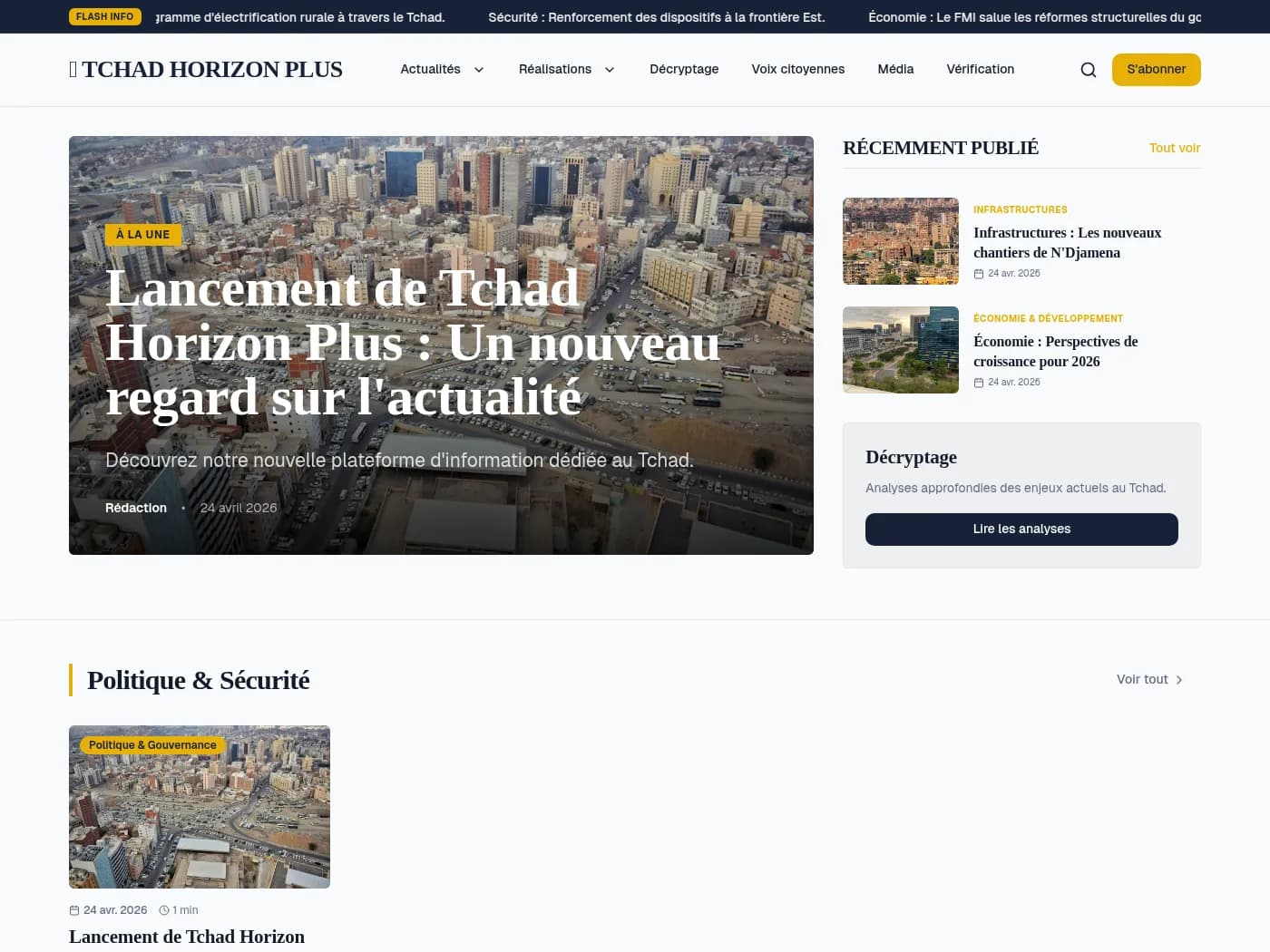 Tchad Horizon Plus