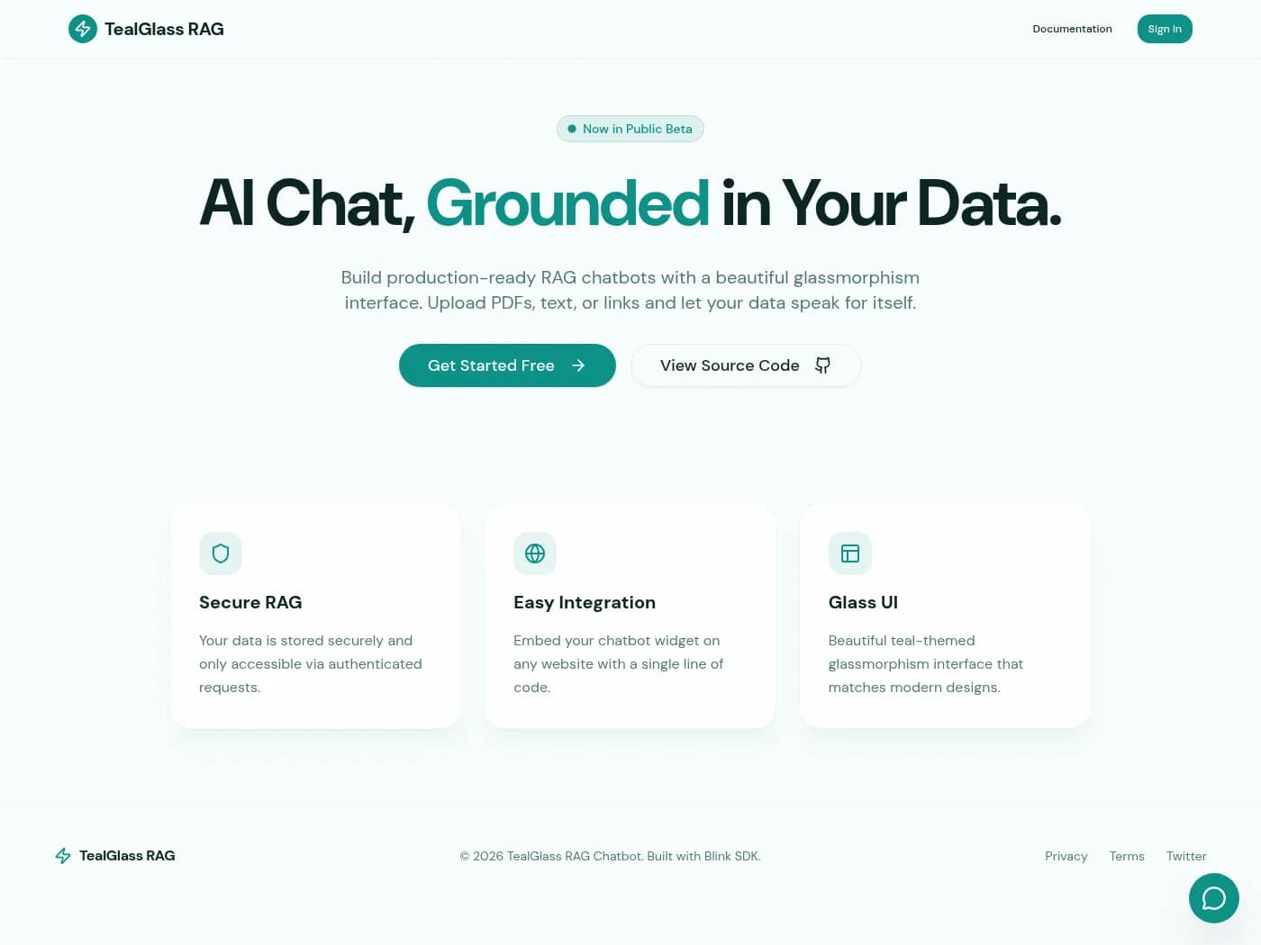 TealGlass RAG Chatbot