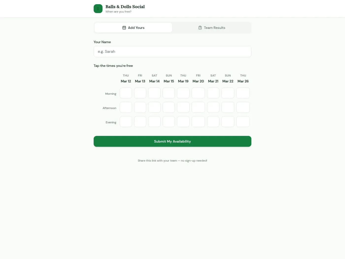 Softball Social Scheduler