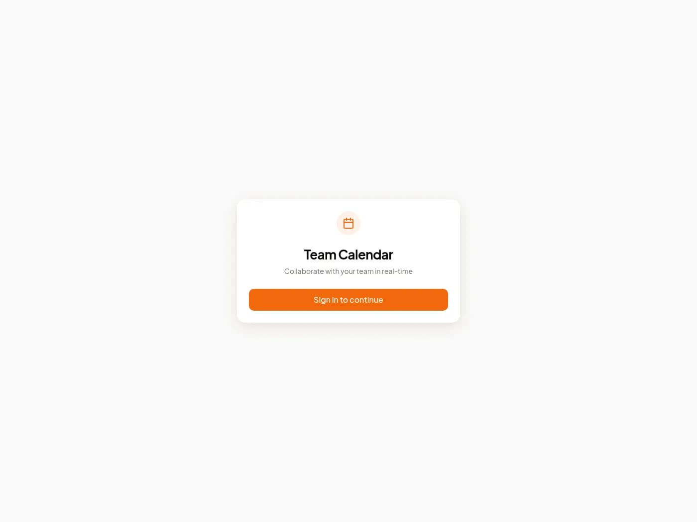Minimal Team Calendar
