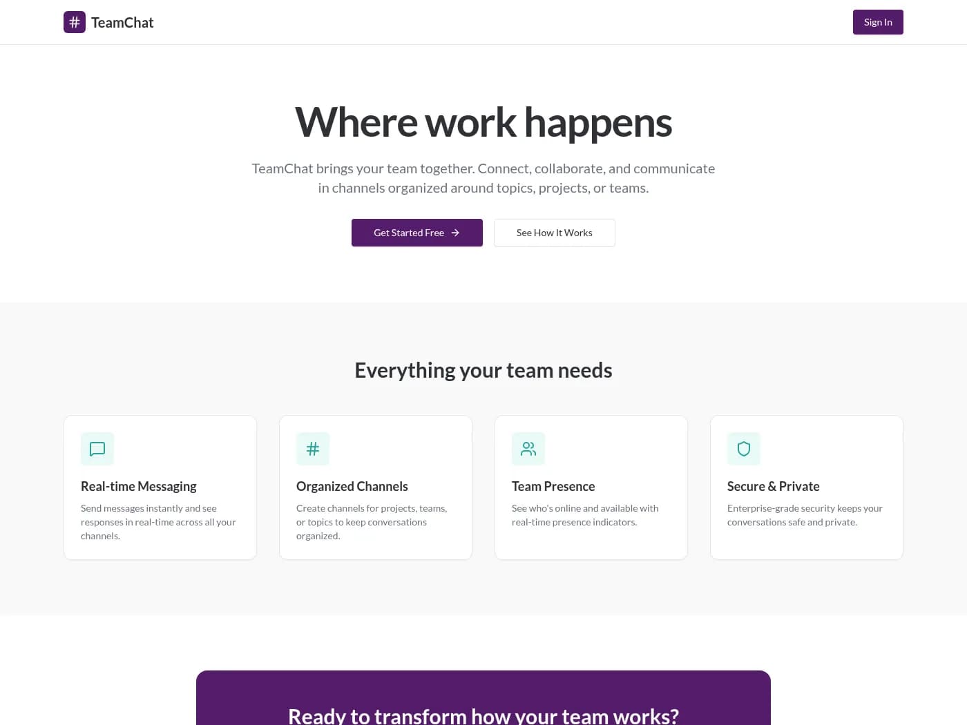 TeamChat Platform