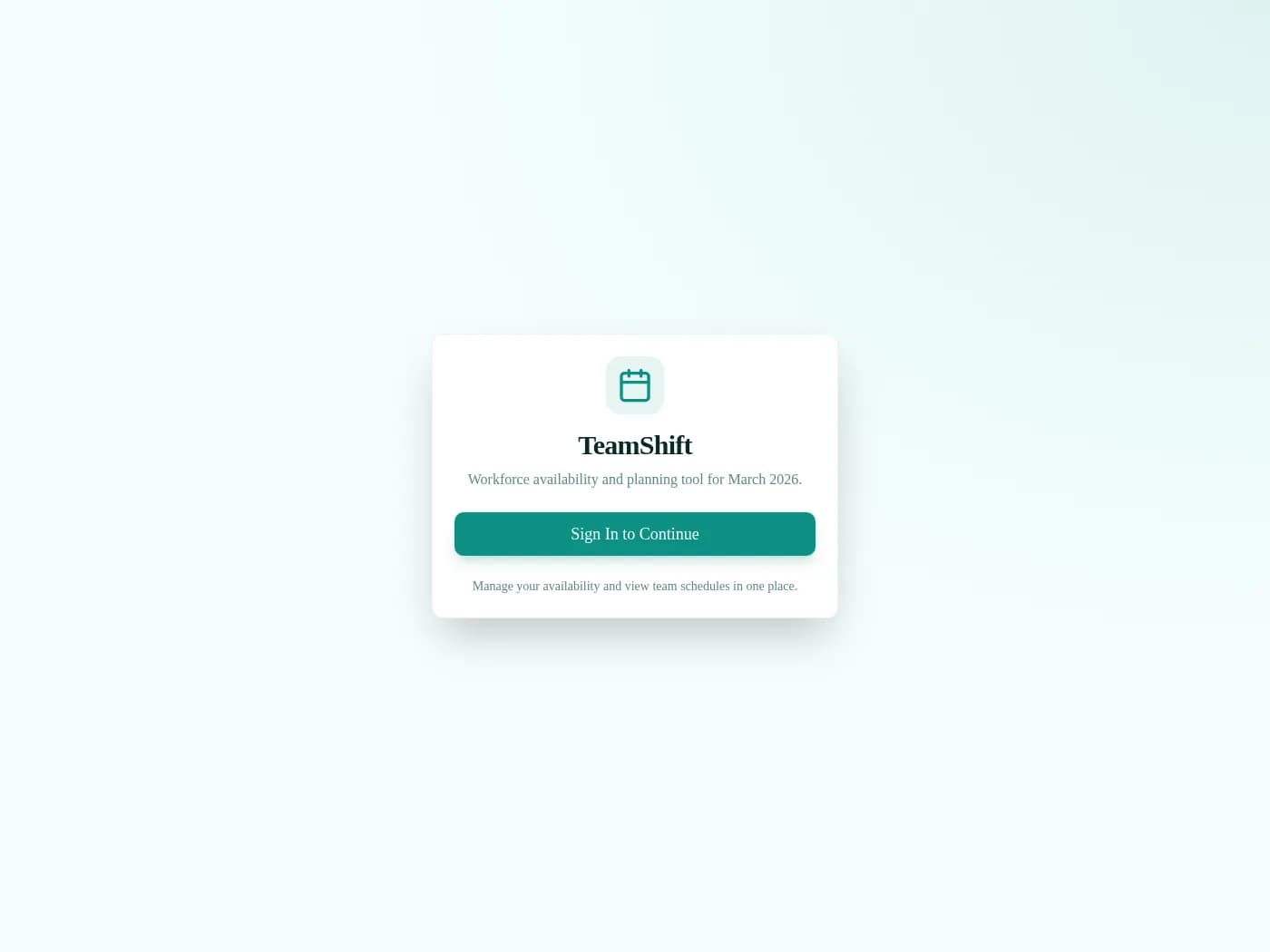 TeamShift Calendar