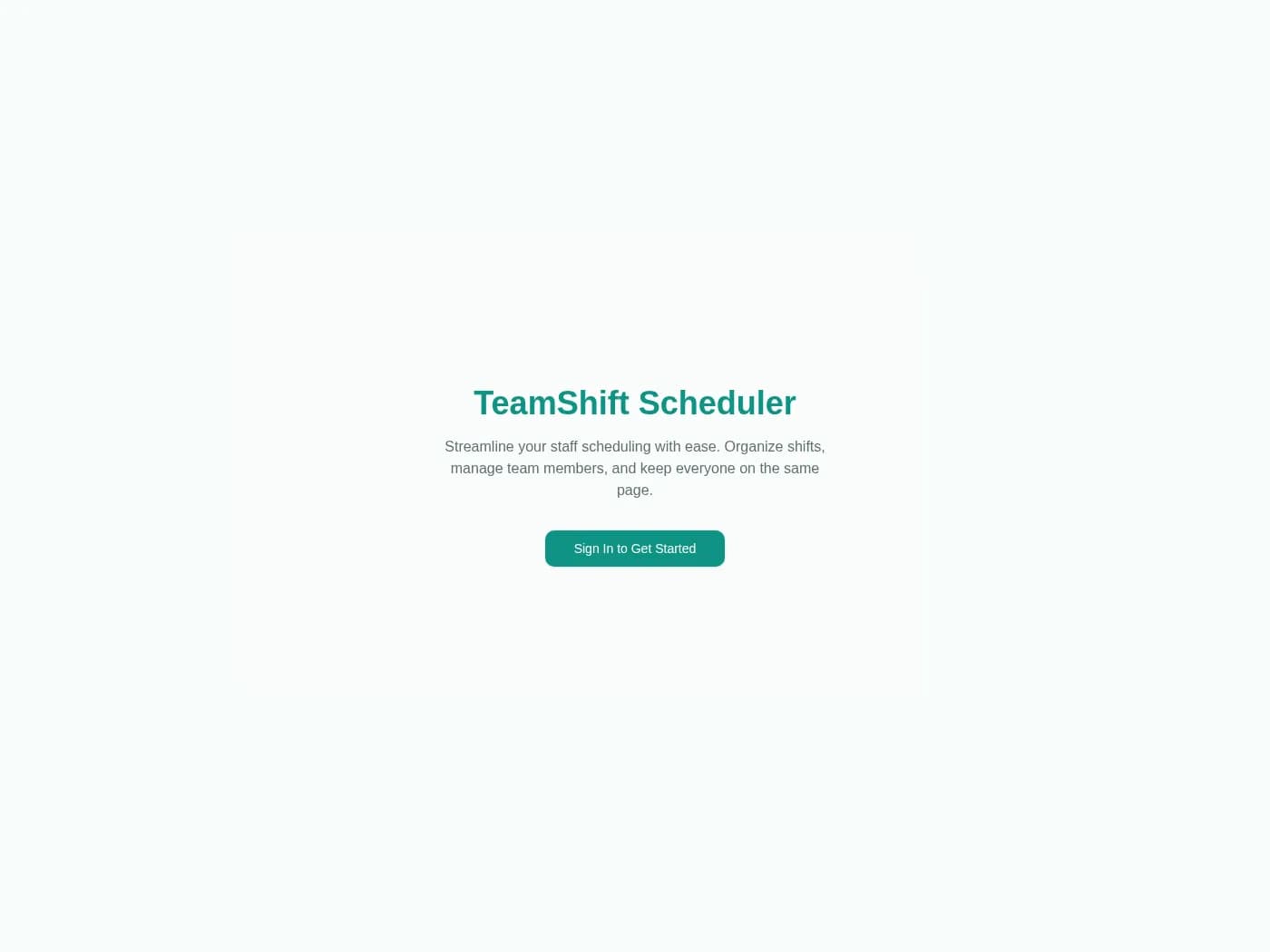 TeamShift Scheduler