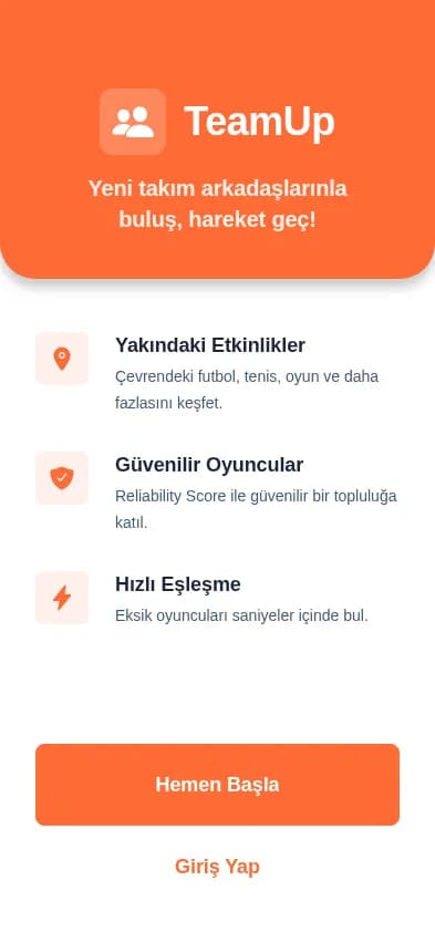 TeamUp Mobile App