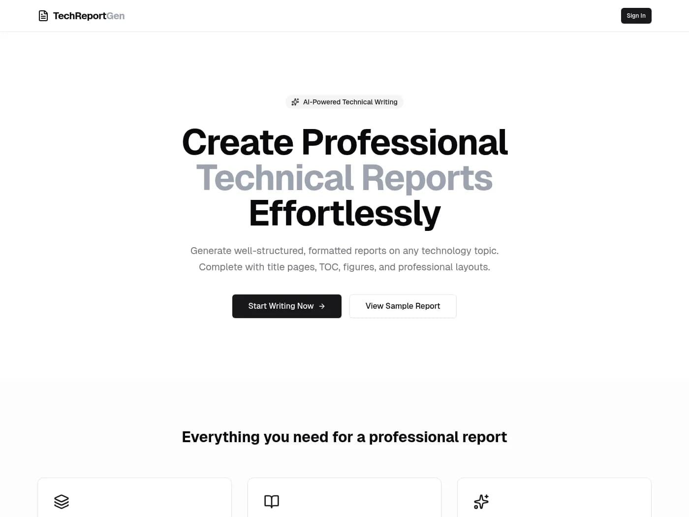Tech Report Generator