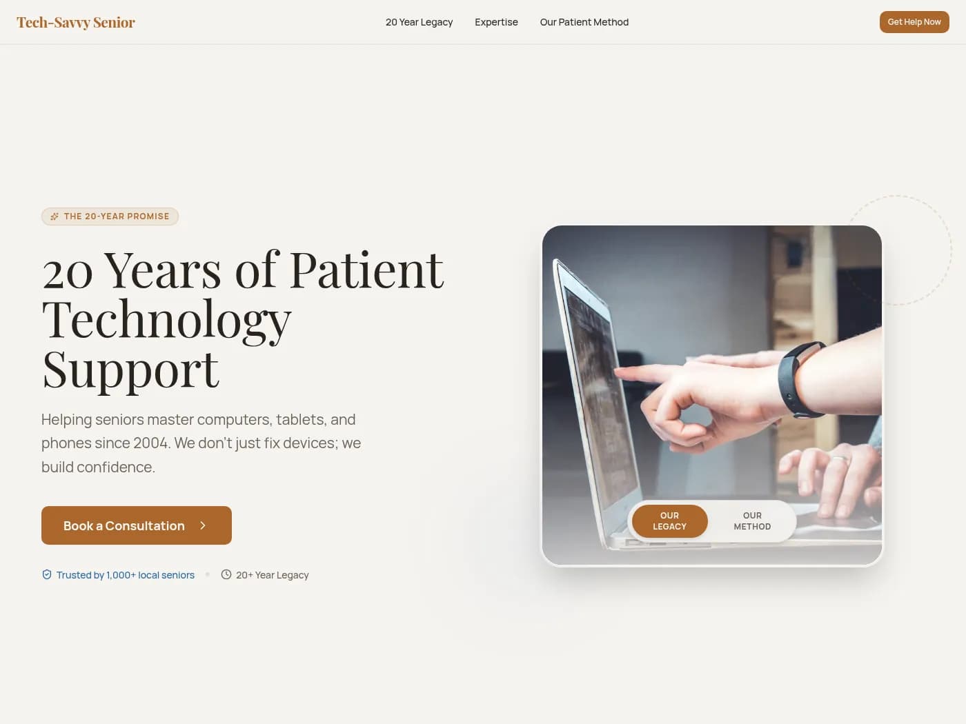 Tech-Savvy Senior Landing