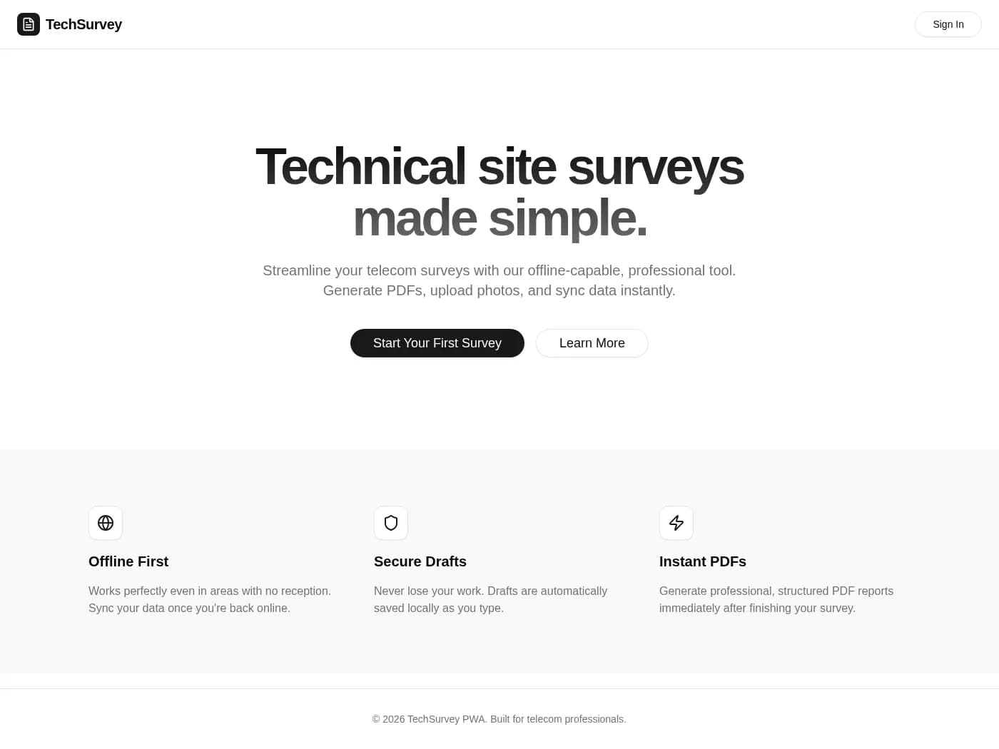 TechSurvey PWA