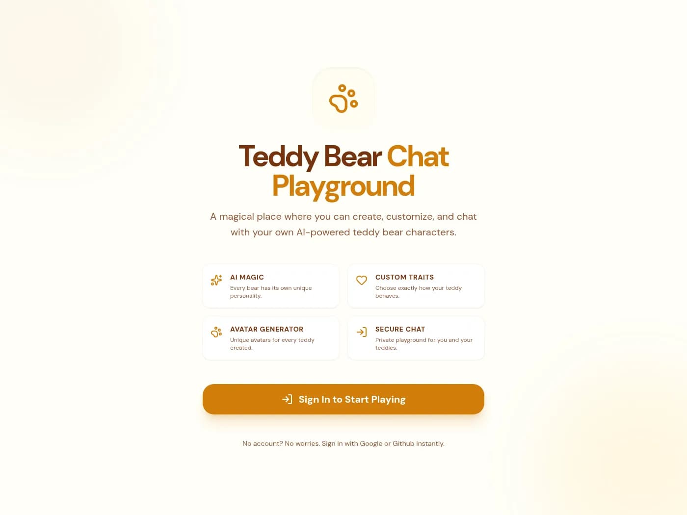 Teddy Bear Chat Playground
