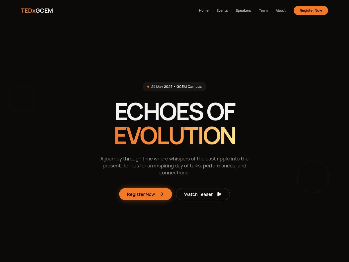 TEDx GCEM Webpage