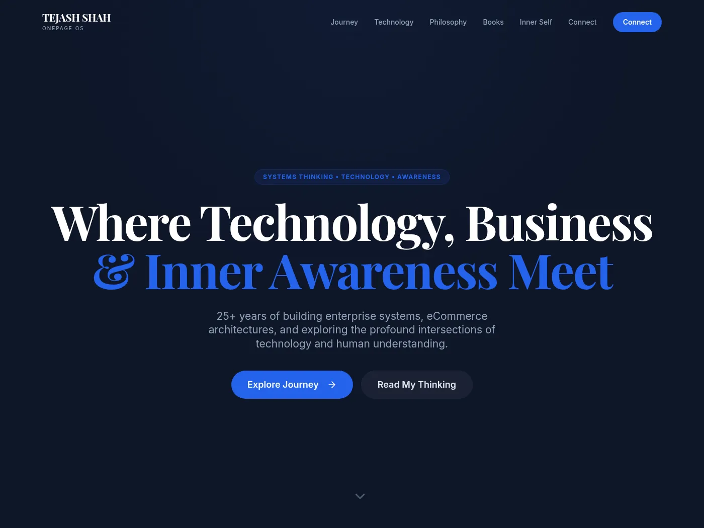 Tejash Shah OnePage OS