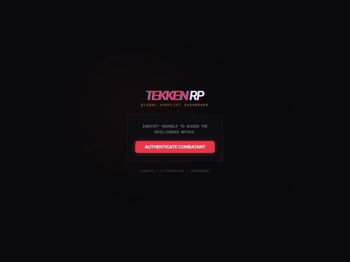 Tekken Roleplay Dashboard