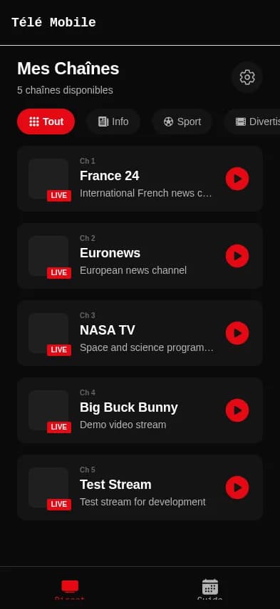 Télé Mobile App