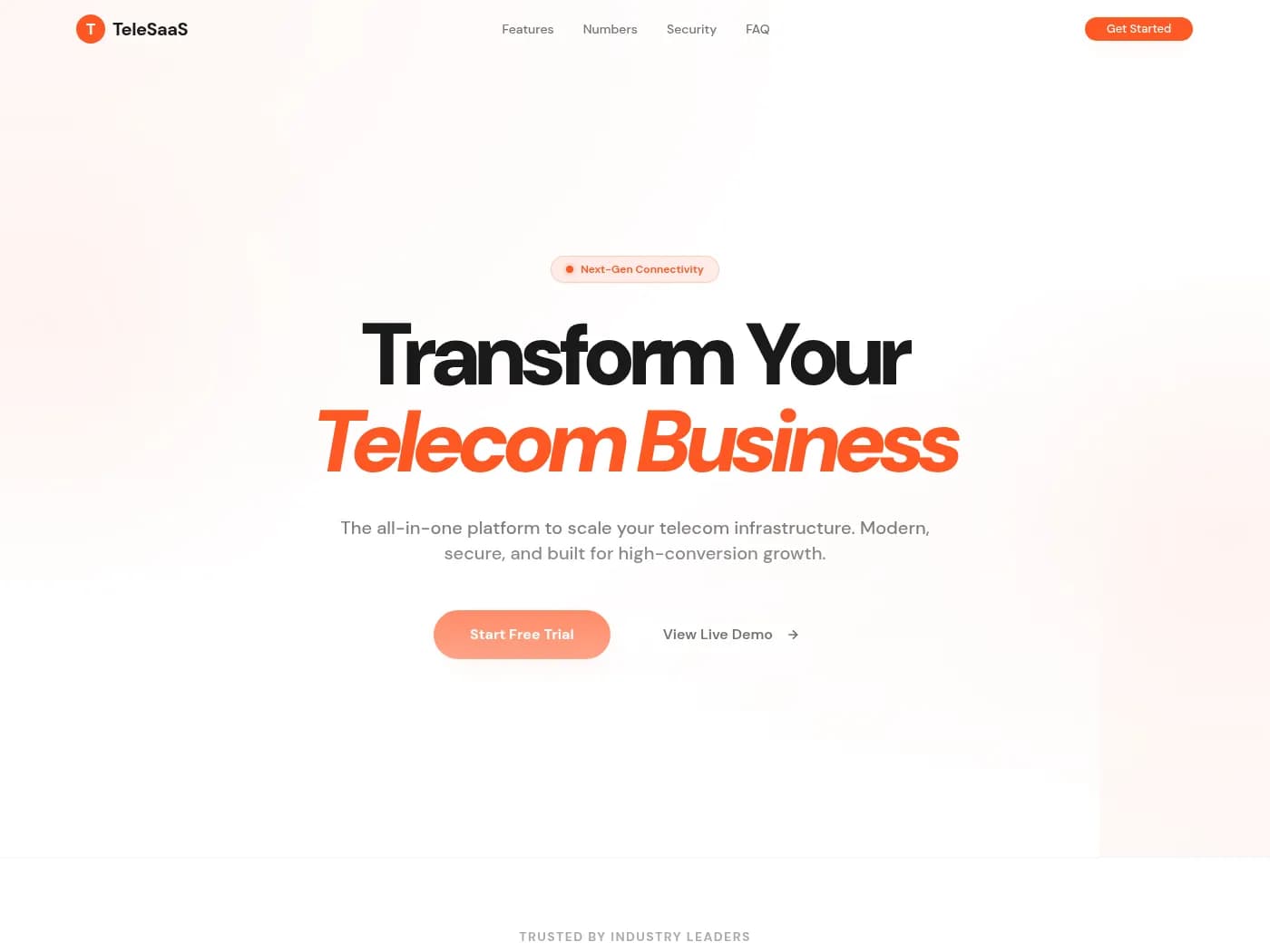 Telecom SaaS Landing