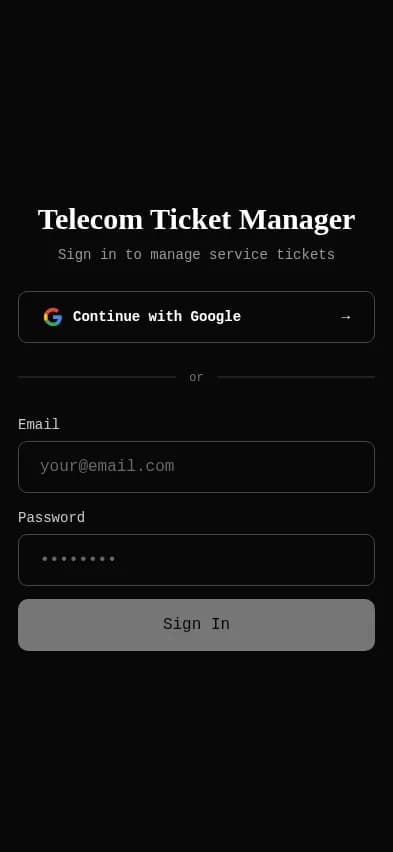 Telecom Ticket Manager