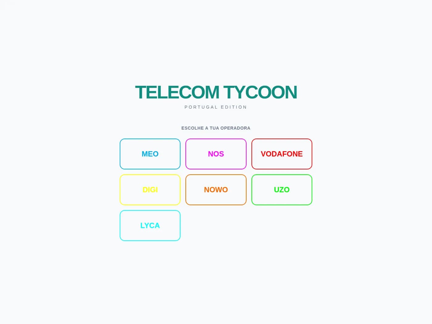 Telecom Tycoon Web Game