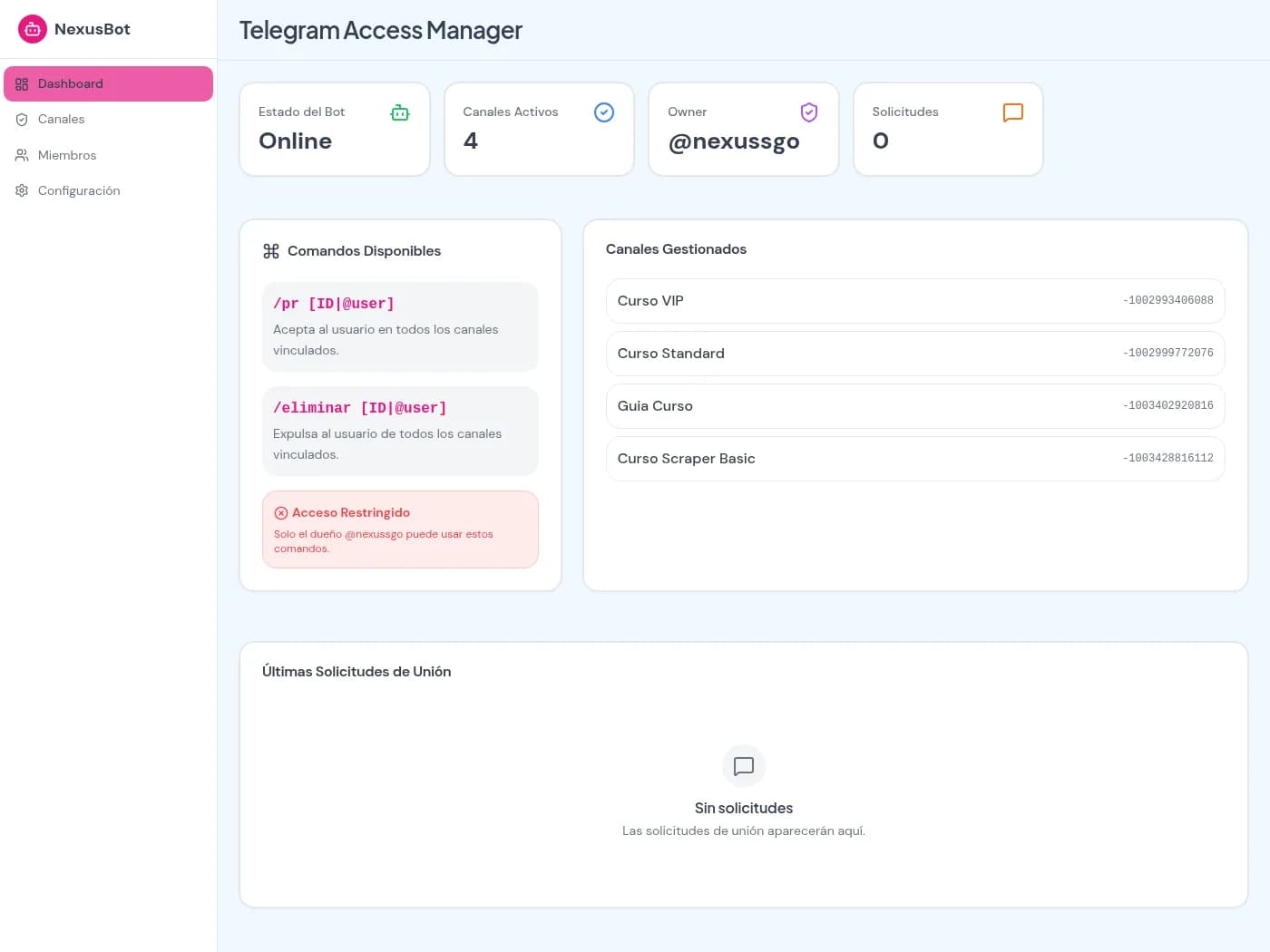 Telegram Channel Access Bot