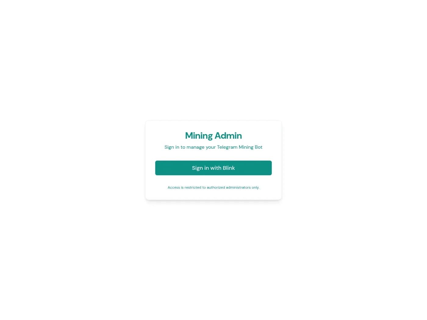 Telegram Mining Admin Panel